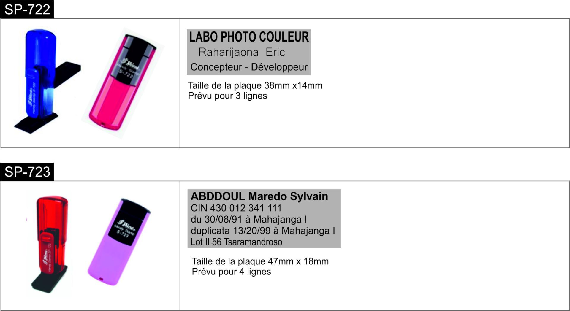 Tampon de poche à encrage automatique